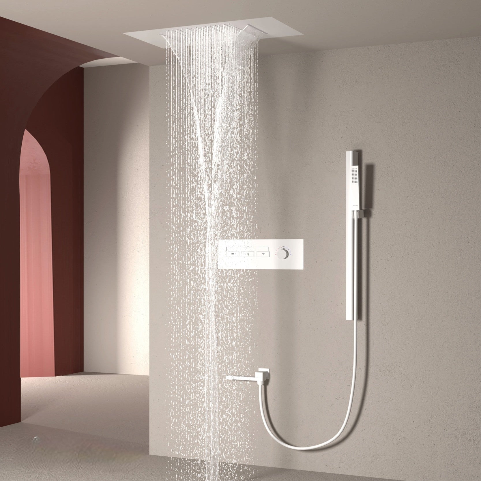 New Nordic Design -White matte led spa ceiling flush mount rectangular ...